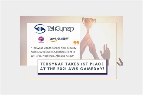 teksynap takes 1st place at the 2021 security aws gameday teksynap