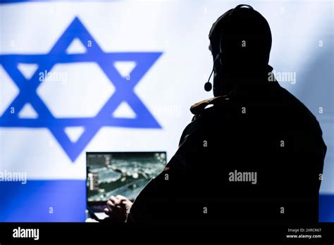 Israeli Air Defense Operator Using Radar Detecting Missile Attacks And