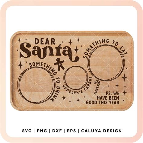 Santa Tray Svg Santa Cookie Tray Svg Christmas Tray Svg Cute