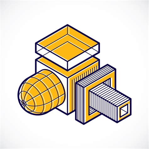 premium vector abstract three dimensional shape vector design cube