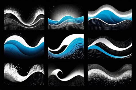 Premium Photo Dotted Halftone Waves Abstract Liquid Shapes Wave Effect Dotted Gradient Texture
