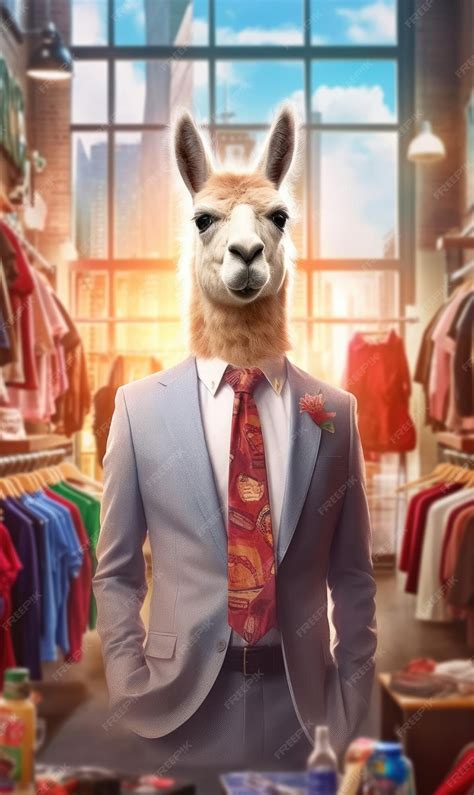 Premium Photo Llama Dressed In A Suit Like A Businessman Generative Ai