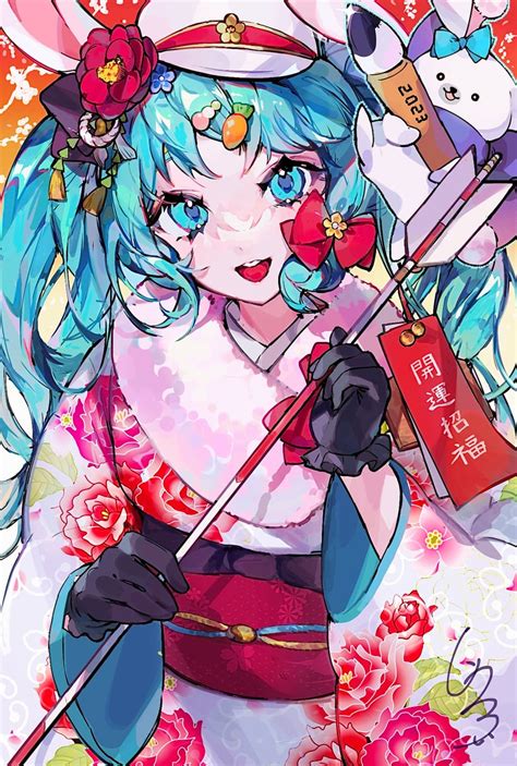 Hatsune Miku And Rabbit Yukine Vocaloid Drawn By Siuroi Danbooru