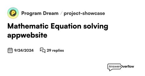 Mathematic Equation Solving Appwebsite Program Dream