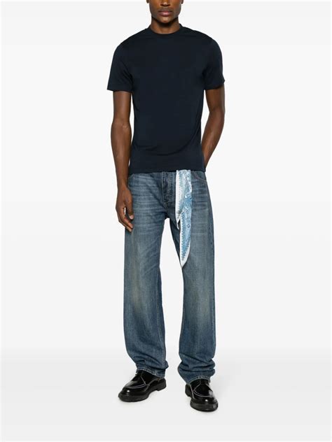 Sandro Logo Embroidered Cotton T Shirt Blue Farfetch