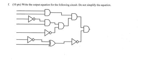 Solved F 10 Pts Write The Output Equation For The