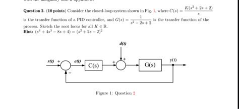 Solved Question 2 10 Points Consider The Closed Loop