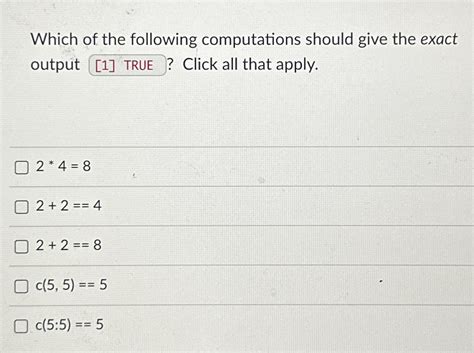 solved which of the following computations should give the