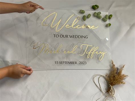 Wedding Welcome Sign Clear Acrylic 3d Gold Silver Mirror Acrylic