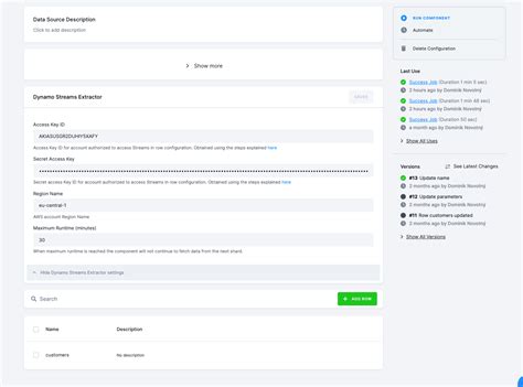 DynamoDB Streams Keboola User Documentation