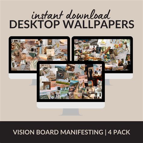 Desktoplaptop Wallpapers Vision Board Collection 4 Pack Instant