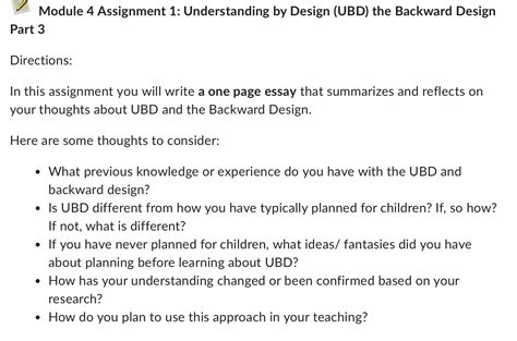 [solved] module 4 assignment 1 understanding by design ubd the
