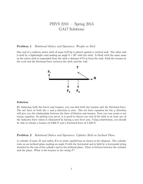 Rotational Statics Physics For Scientists And Engineers I Solved