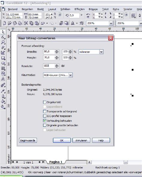 Export Problem Sizes Changes CorelDRAW Graphics Suite X CorelDRAW Graphics Suite X