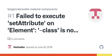 Failed To Execute Setattribute On Element Class Is Not A Valid