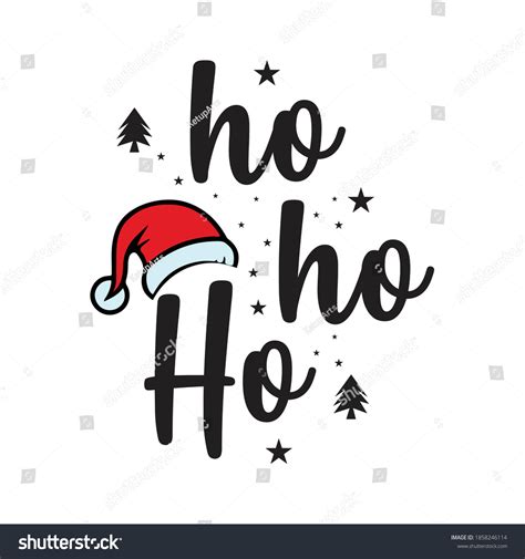 Ho Ho Ho Text Santa Hat Stock Vector Royalty Free 1858246114