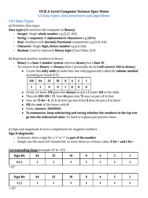 Ocr A Level Computer Science Spec Notes 14 Summarized Pdf Queue