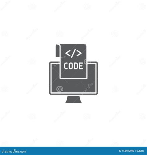 Computer Programming Vector Icon Symbol Isolated On White Background
