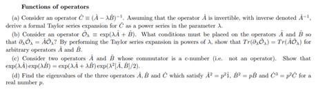 Solved Functions of operators a Consider an operator ĉ Chegg com