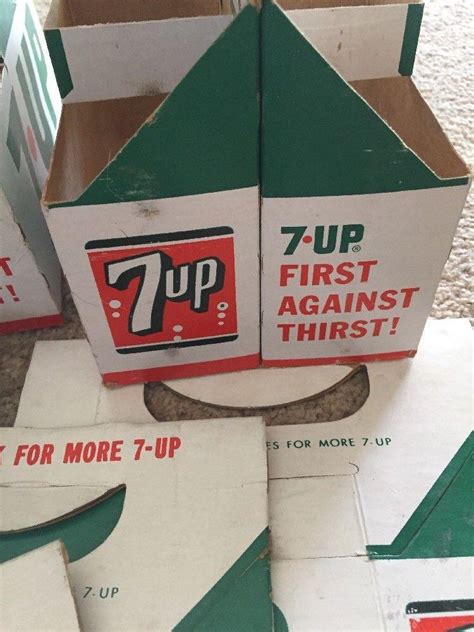 1960 Lot Of 10 Vintage 7up 6 Six Pack Cardboard Carriers Coca Cola