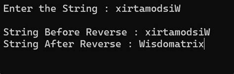 C Program To Reverse A String Using Strrev Wisdomatrix