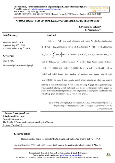 Pdf At Most Edge 3 Sum Cordial Labeling For Some Graphs The Standard