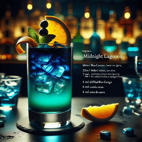 Midnight Lagoon Captivating Cocktail With Vibrant Colors And