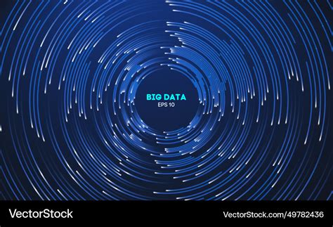 Circular Data Swirl On Dark Blue Technology Vector Image