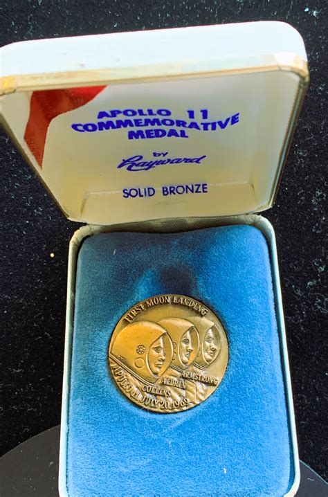 Apollo 11 Commemorative Solid Bronze Medal Coin 1st Moon Landing July