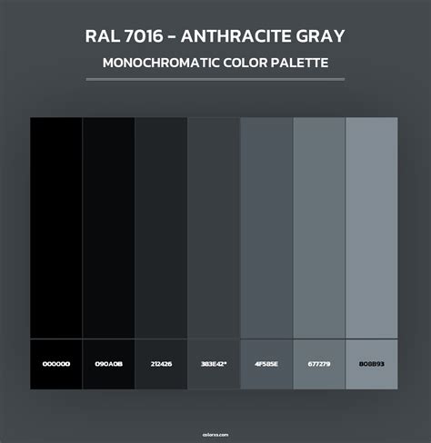 Ral 7016 Anthracite Gray Color Palettes