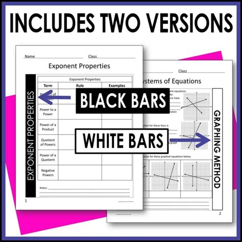 systems of equations guided notes graphing substitution elimination
