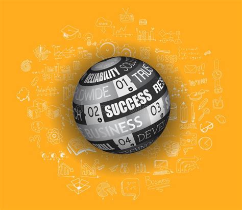 Success In Business Concept With Doodle Design Style Stock Vector