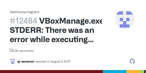 Vboxmanageexe Stderr There Was An Error While Executing `vboxmanage