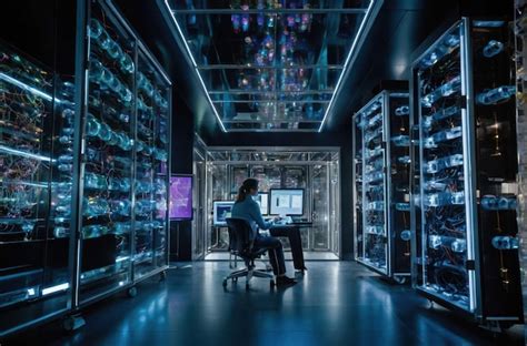 Premium Photo Scientists Working In A Modern Data Center Laboratory