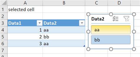 Excel Get Slicer Selection Of A Data Table Stack Overflow