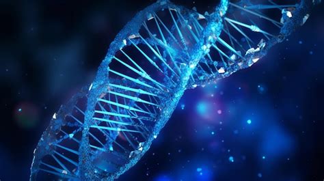 Premium Photo A Close Up Of A Double Stranded Dna Model Against A Blue Background Generative Ai