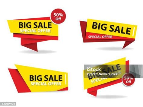 다채로운 쇼핑 판매 배너 템플릿 할인 판매 배너 컬렉션 집합 0명에 대한 스톡 벡터 아트 및 기타 이미지 0명 디자인 라벨 Istock