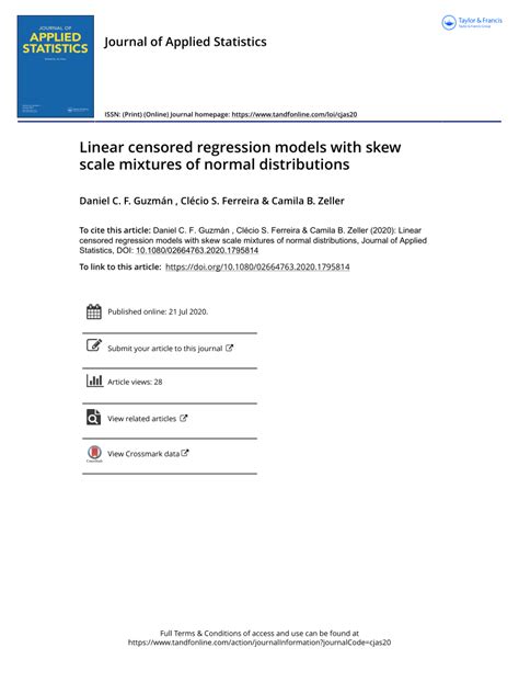 Full Article Linear Censored Regression Models With Skew Scale