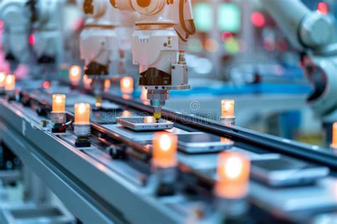 Robotic Arm In Precision Manufacturing On Automated Production Line