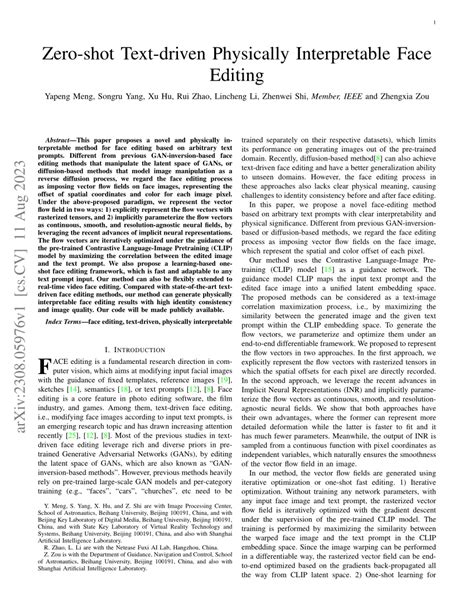 Pdf Zero Shot Text Driven Physically Interpretable Face Editing