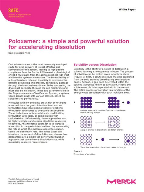 Poloxamer A Simple And Powerful Solution For Accelerating Dissolution