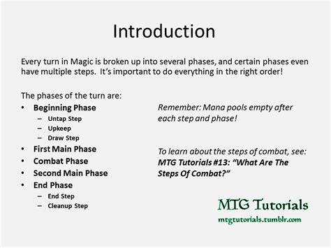 Mtg Tutorials • Mtg Tutorials 14 What Are The Phases Of The