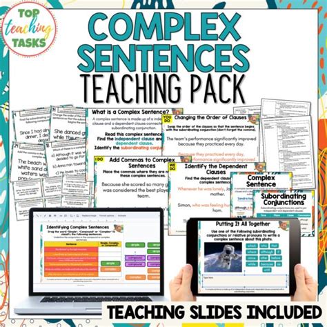 Complex Sentences Print And Digital Teaching Pack Sentence Structure