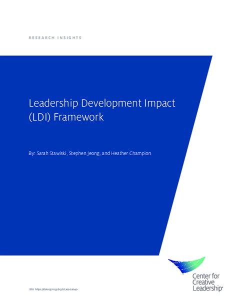 Pdf Leadership Development Impact Ldi Framework