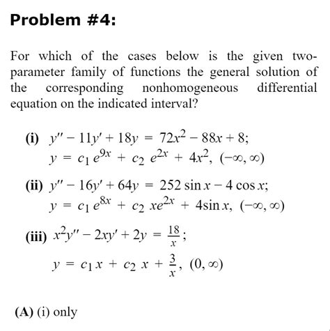 solved problem 4 for which of the cases below is the given two