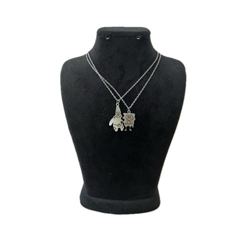 قیمت و خرید گردنبند زنانه مدل ست دوستی کاپلی باب اسفنجی و پاتریک مجموعه