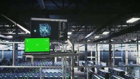 Server Hub Isolated Screen Laptop Monitoring Systems Stock Footage