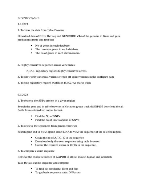 bioinfo tasks pdf