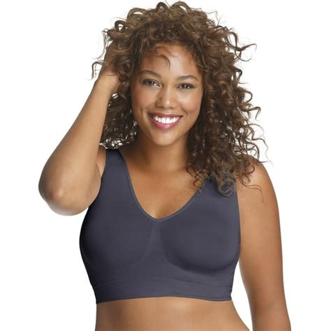 Hanes Just My Size Womens Pure Comfort Seamless Bralette Plus Size