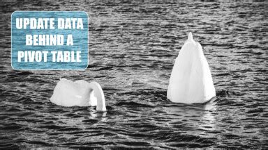 Update Data Behind A Pivot Table Excel Tips MrExcel Publishing